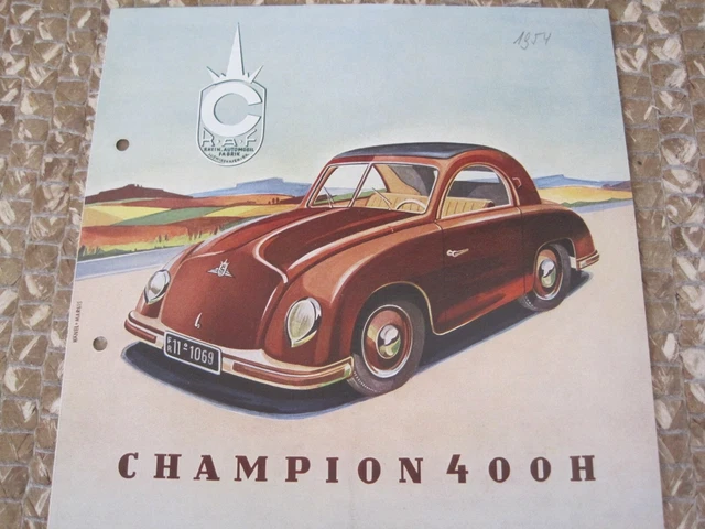 ORIG. PROSPEKT (MAICO) Champion 400 H Cabrio-Lim. 500 G Kombi 1954 ...