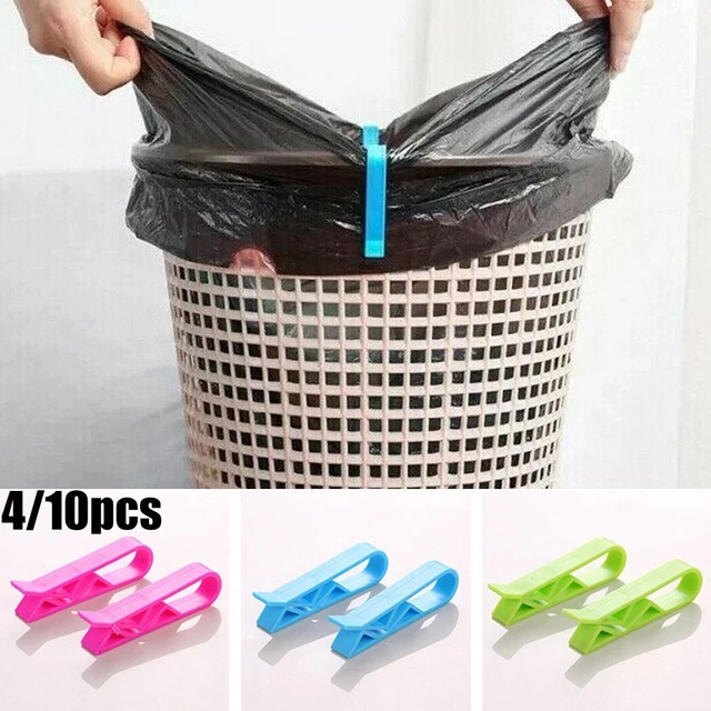 DUSTBIN BAG CLIPS Plastic Trash Bag Bin Clamp Clips For Kitchen Holders ...