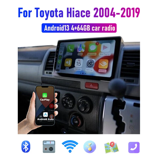 APPLE CARPLAY ANDROID auto For Toyota Hiace 04-19 Radio Camera GPS ...