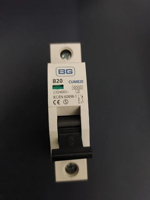 BG CUMB20 - British General 20A 20 Amp SP MCB Miniature Circuit Breaker ...