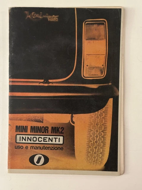 MINI MINOR MK2 Use and Maintenance Booklet £16.50 - PicClick UK
