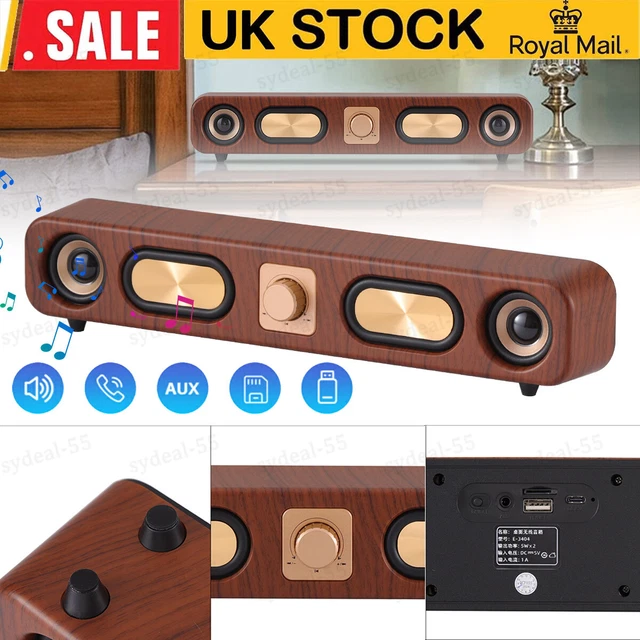 10W WIRELESS RETRO Bluetooth Strip Speaker Portable Dual Horn Speaker £ ...