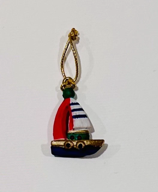 AVON VINTAGE ADVENT Calendar Christmas Tree Toy Yacht Boat Ornament £7. ...