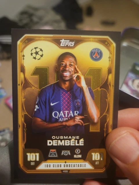 TOPPS MATCH ATTAX 2025-26 Card Ousmane Dembele Psg 101 / 100 Club ...
