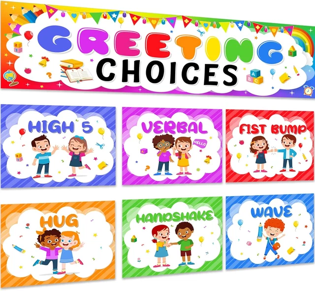GREETING CHOICE CLASSROOM Rules Poster Greetings Bulletin Board Banner ...