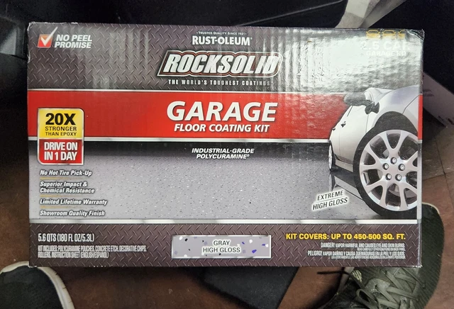 RUST-OLEUM ROCKSOLID Garage Floor Coating Gray Kit 2.5 Car Garage Kit ...