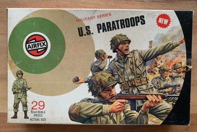 AIRFIX 1/32 SCALE U.S. Paratroops, Plastic Figures, 1975, ‘Target Box ...