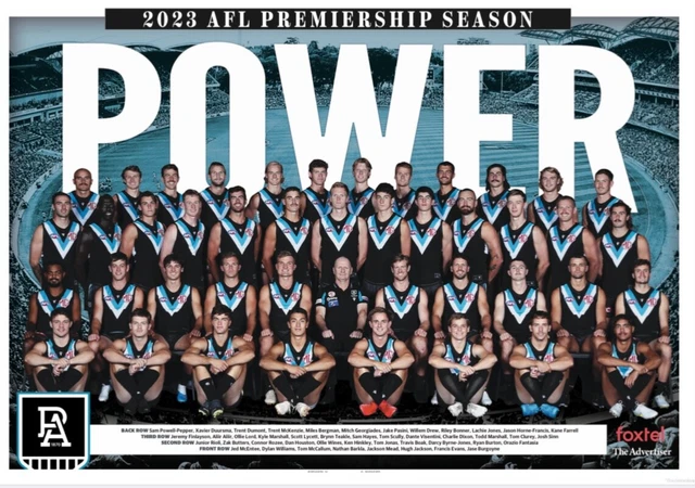 LAMINATED 2023 PORT Adelaide power AFL football team poster £12.00 ...