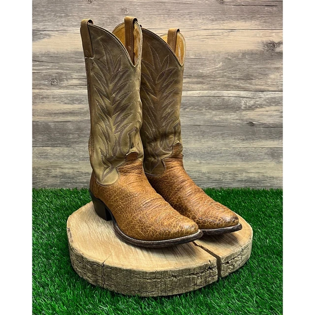 JUSTIN MEN - Size 8.5D - Vintage Tan Bullhide Cowboy Boots Style 02012 ...