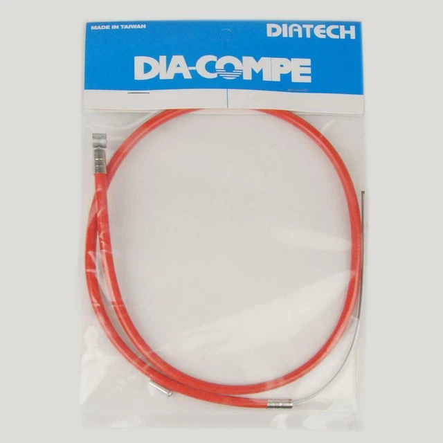 DIA-COMPE BRAKE CABLE Red Genuine Oldschool BMX Raleigh Burner Front or ...