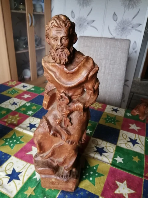 GROSSE HOLZSCHNITZEREI HOLZFIGUR handgeschnitzt EUR 40,00 - PicClick DE