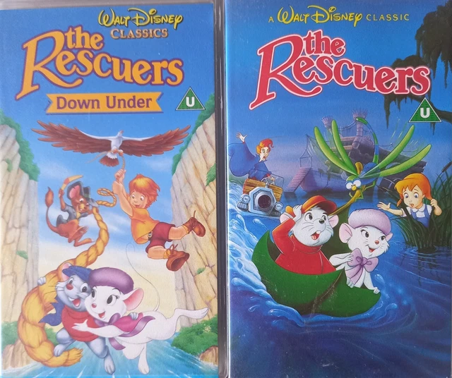 THE RESCUERS and The Rescuers Down Under VHS X2 Video Tape Walt Disney ...