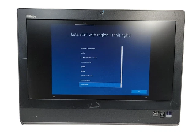LENOVO THINKCENTRE ALL-IN-ONE PC E63Z i3-4005U 4GB RAM 500GB HDD WIN 10 ...
