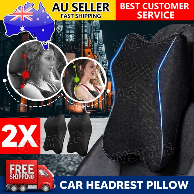 2PCS CAR SEAT Headrest Pad Memory Foam Pillow Head Neck Rest Support ...
