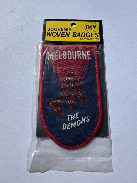 VINTAGE SEALED MELBOURNE Demons Cloth Patch AFL VFL Football Premiers ...