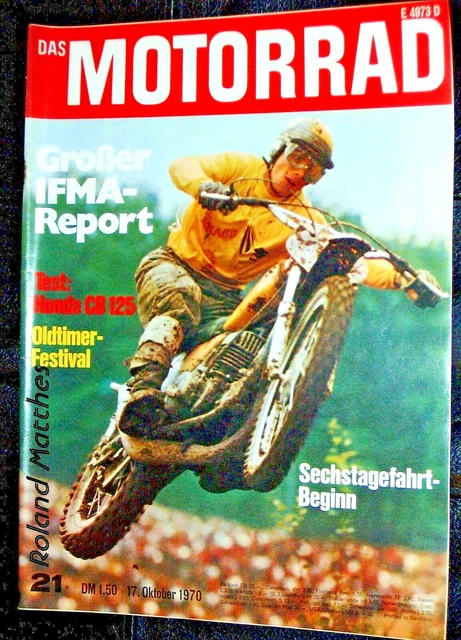 DAS MOTORRAD 21-70+HONDA Cb 125+Bol D´or+Ifma-Report+Sechstagefahrt EUR ...