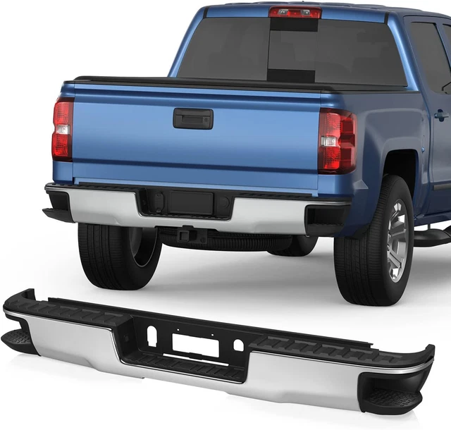 CHROME REAR BUMPER For 2014-2018 Chevy Silverado GMC Sierra 1500 w ...