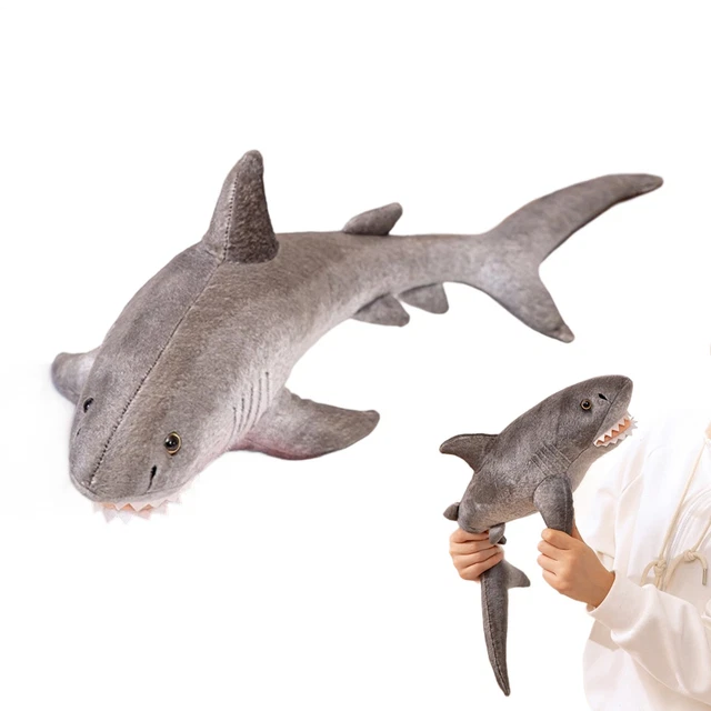 SHARK PLUSH TOY 60cm Giant Cartoon Simulation Shark Stuffed Marine ...