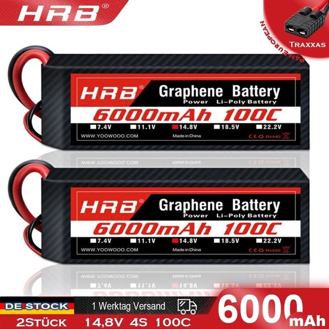 2X GRAPHEN HRB 14,8V 6000mAh 4S Lipo Akku für RC Traxxas X-Maxx Maxx UDR XRT EUR 115,99 ...
