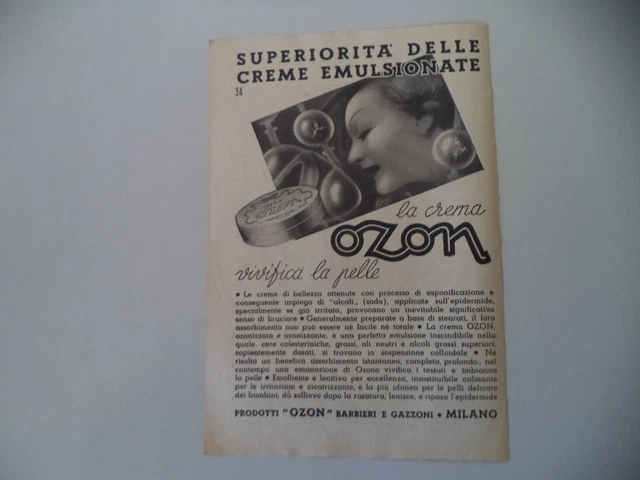 ADVERTISING PUBBLICITÀ 1946 CREMA OZON - BARBIERI E GAZZONI - MILANO EUR 6,00 - PicClick FR