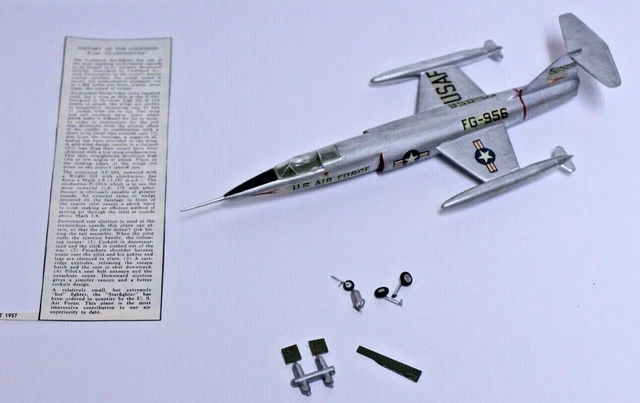 VINTAGE PRO BUILT Revell Lockheed F-104 Starfighter Airplane Model Kit ...