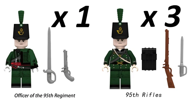BRITISH NAPOLEONIC FIGURES. 95th Rifles 'Sharpes Rifles'. 3 Infantry ...