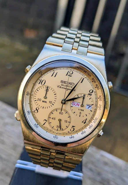VINTAGE SEIKO 7A38 - 7289 Chronograph Watch 1987 + PDF instructions VGC ...