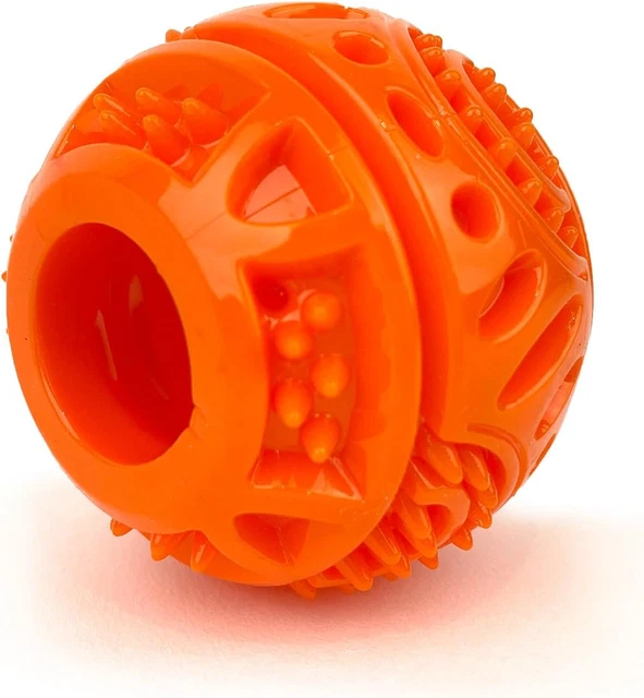 RUFF PLAY EXTRA Tuff Dental Ball Dog Toy Small, Orange - Dog Teething ...