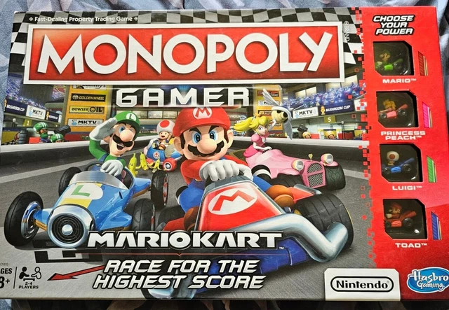NINTENDO MARIO KART Monopoly Gamer Version- Hasbro Board Game- Complete ...