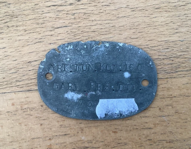 PLAQUE D IDENTITÉ Allemande Art. Gard. Ers. 73 Occasion 100% Originale ...