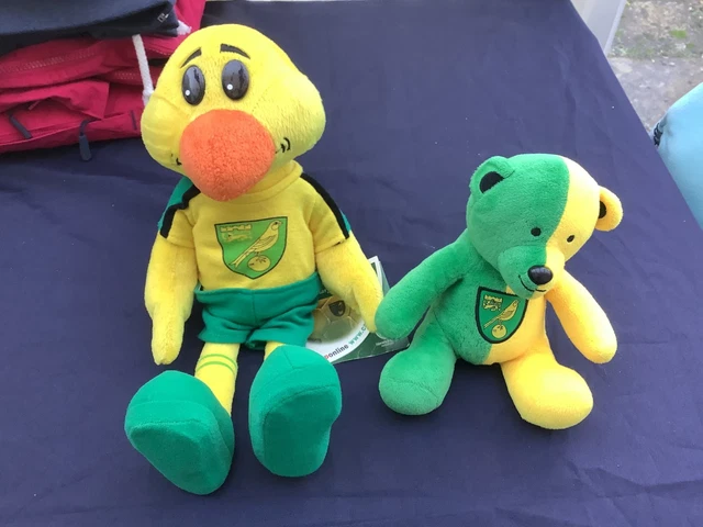 NORWICH CITY FC Contrast Bear no Tags and Colemans Mascot with Tags. £ ...
