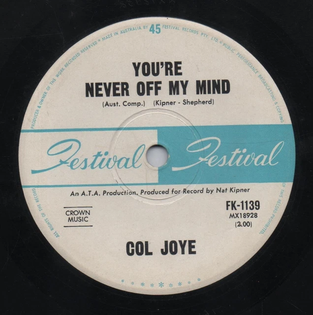 COL JOYE Rare 60's Aust Promo Only 7" OOP Teen Pop Single "You're The ...