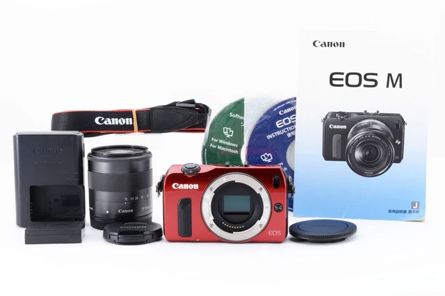 CANON EOS M 18.0MP Digital Camera Red Color w/18-55mm Lens Set from ...
