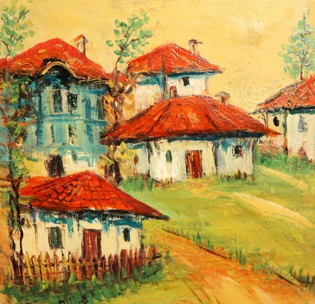 TABLEAU ANCIEN HUILE impressionniste maisons paysage EUR 180,82 - PicClick FR