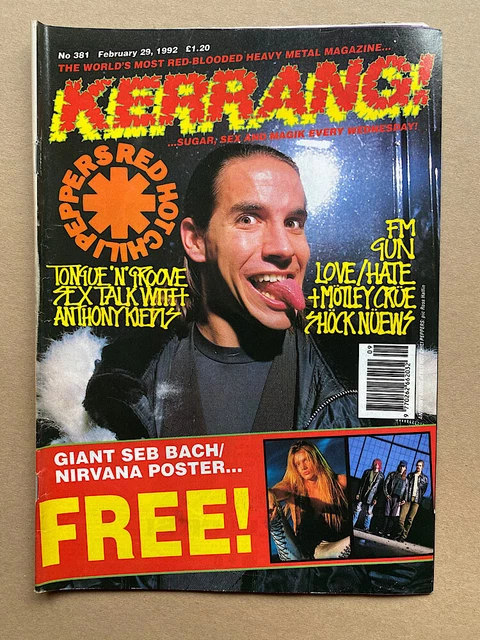 Couverture Red Hot Chili Peppers Kerrang No381 Magazine 29 FÉvrier 1992 Anthony Kiedis Avec Eur