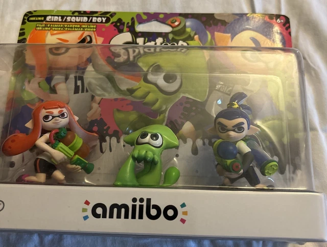 AMIIBO SPLATOON ALTERNATE Color Inkling Girl/Squid/Boy Orange 3 Pack ...