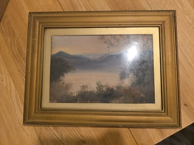 ANTIQUE 19TH CENTURY English Landscape Oil Painting Gilt Framed Art ...