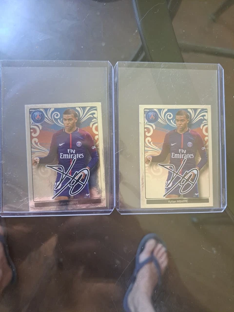 LOT 2 STICKER Kylian Mbappe Panini Foot Auto 389 Rookie Soccer Topps ...