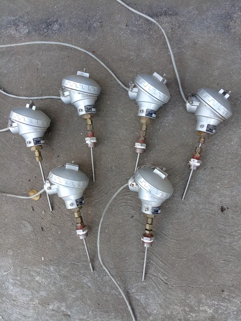 6X PT100 THERMOCOUPLE 100mm probe with 4-20mA Smart temperature ...