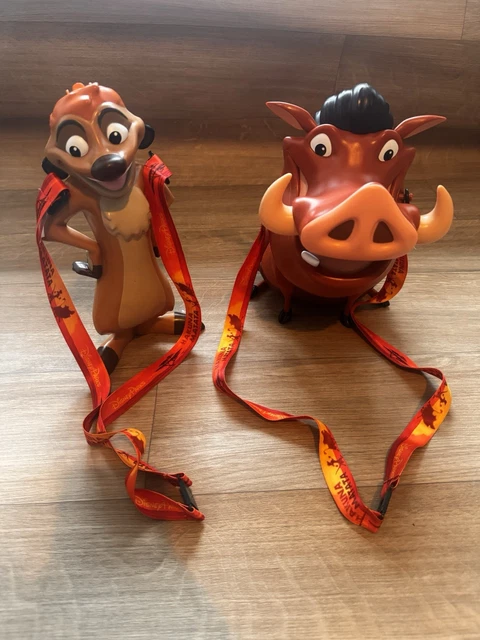 DISNEY PARKS TIMON Sipper Cup & Pumbaa Lion King Movie Popcorn Bucket ...