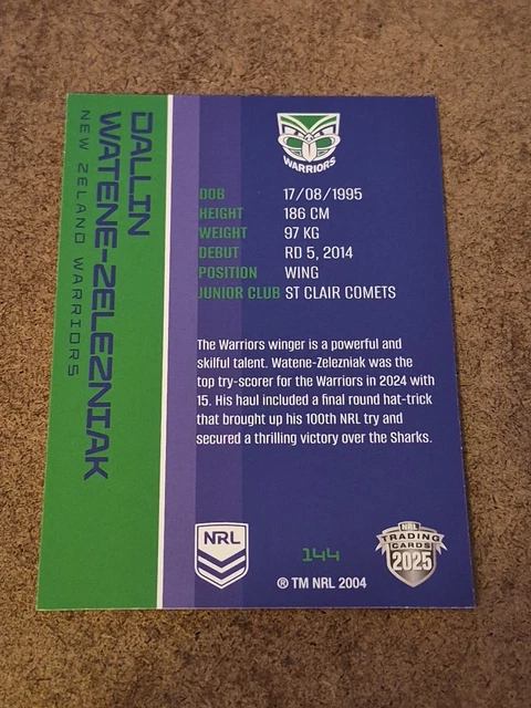 2025 TLA NRL Traders Dallin Watene-Zelezniak $1.99 - PicClick AU