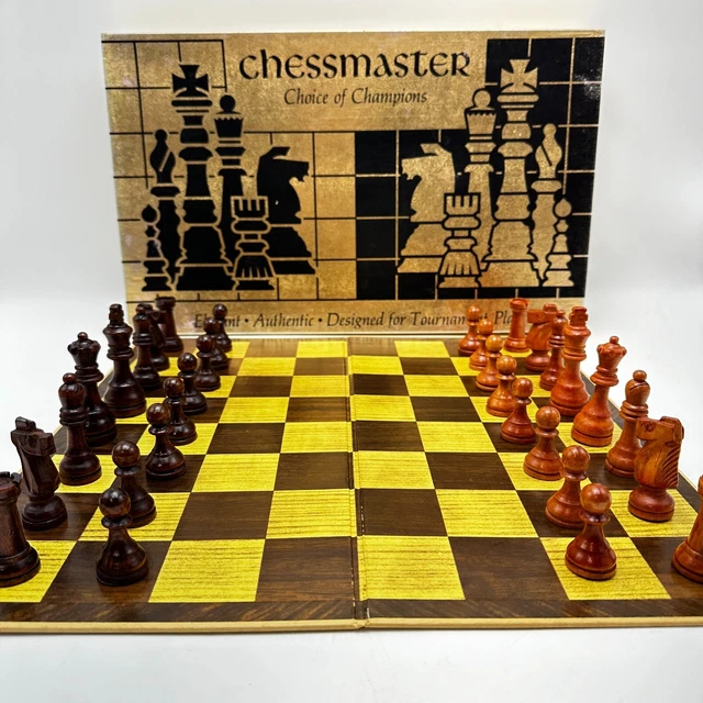 VTG CHESSMASTER CHOICE Of Champions Wooden Natural Burgundy and Brown ...