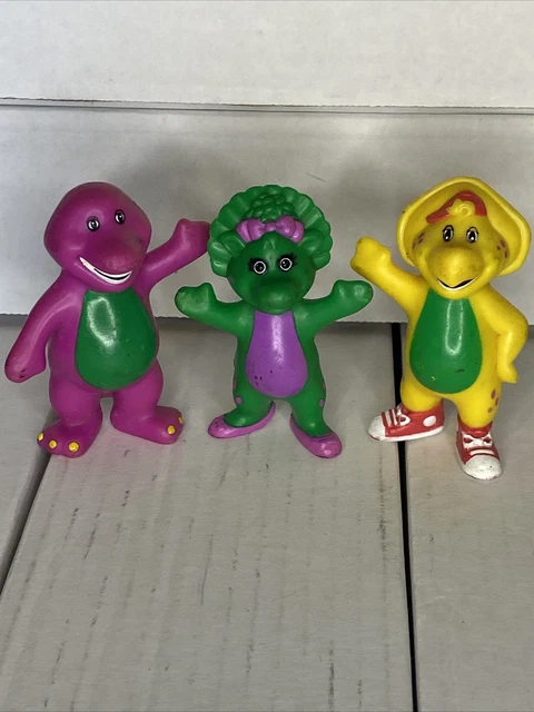 1996 THE LYONS Group Barney Baby Bop BJ 3” Rubber Figures $16.00 ...