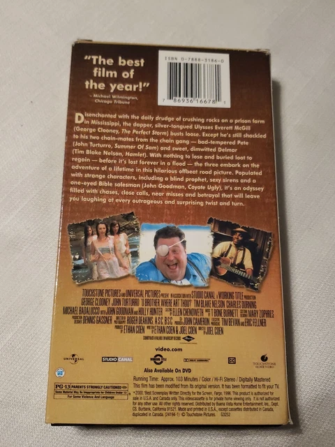 O BROTHER, WHERE Art Thou? (VHS, 2000) Escape, George Clooney, Tim ...