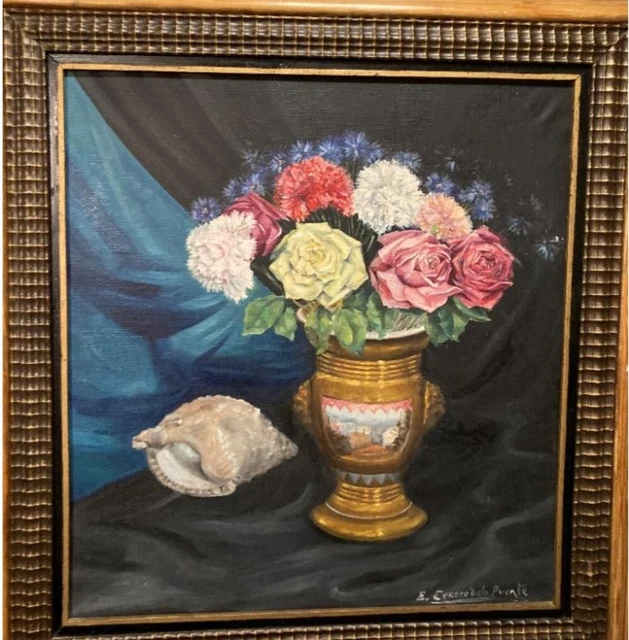 TABLEAU ANCIEN NATURE Morte Huile Sur Toile Bouquet Fleurs EUR 250,00 - PicClick FR