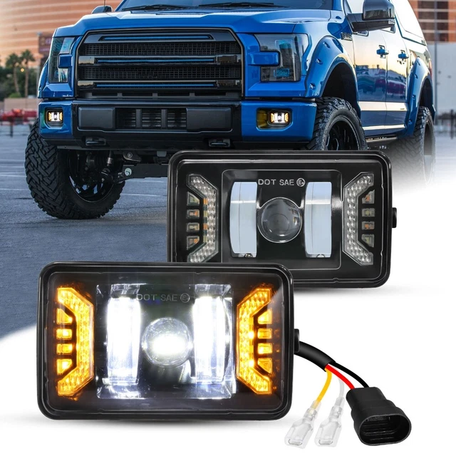FOR FORD F150 2015-2020 2X 50W Led Fog Lights W White Drl&Amber Turn ...