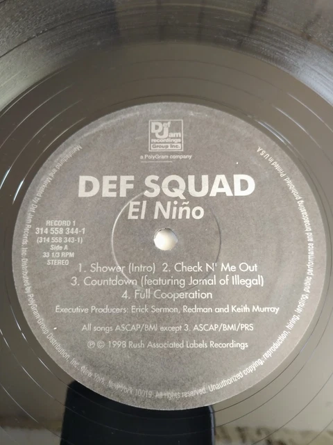 DEF SQUAD EL Nino 2LP Album Hip-Hop Rap Def Jam 314558343, 1998 1st ...