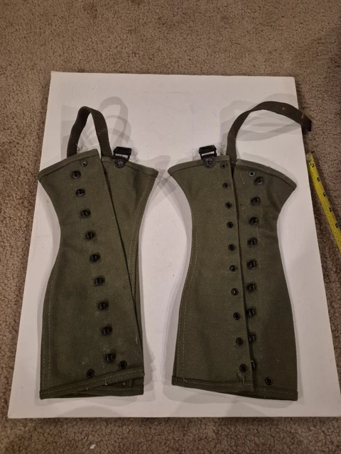 VINTAGE 1943 WWII Military Canvas Gaiters Boot Leggings by Camlin Co.1 ...