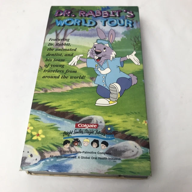 COLGATE DR. RABBIT'S World Tour VHS Tape Promo Cartoon Animation Dental ...