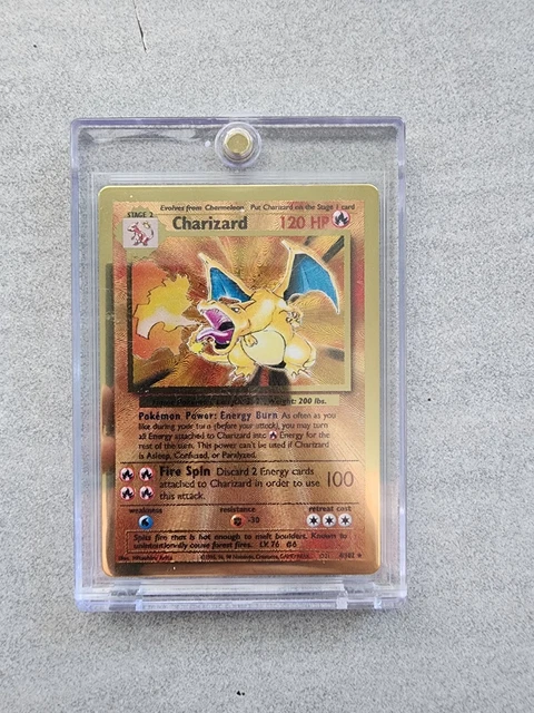 CHARIZARD METAL GOLD Card UPC Pokemon 25th Anniversary Celebrations 4/ ...